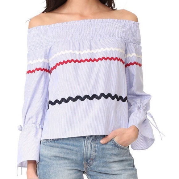English Factory | Tops | English Factory Striped Off The Shoulder Top ...